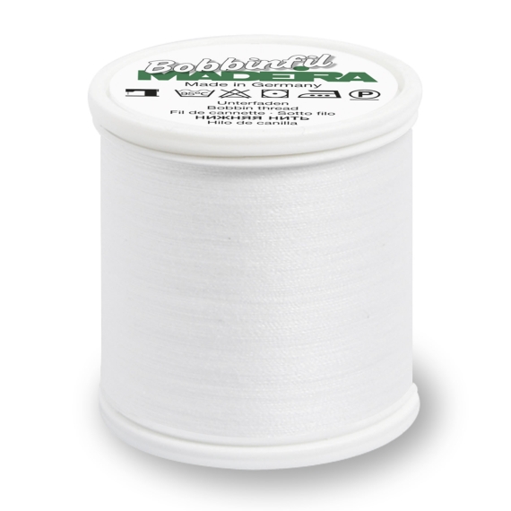 White 500m Madeira Bobbin Thread Known as Bobbinfill great value with ...