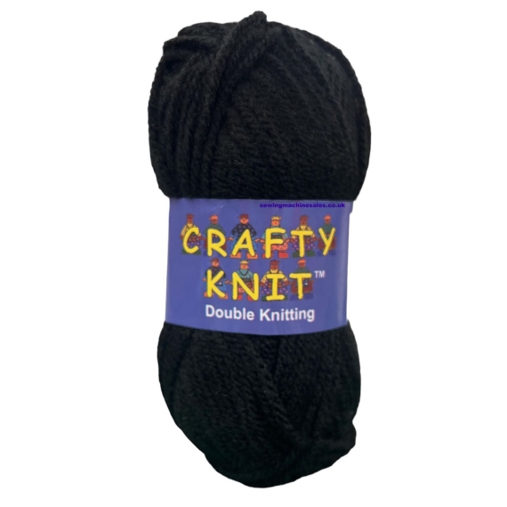 Black Crafty Knit Double Knitting Wool by Loweth Wool