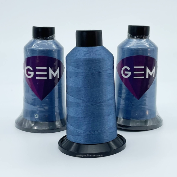 Colour P9039 Blue Ashes GEM Polyester Embroidery Thread 3000M
