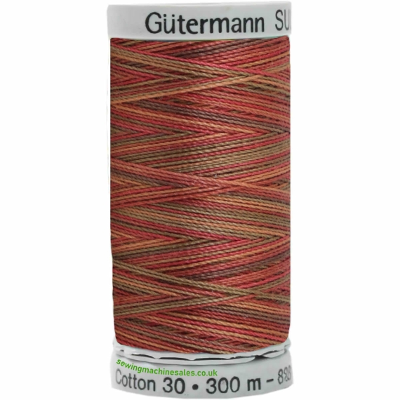 Gutermann Sulky Cotton Thread 300M Variegated Colour Brown, Red (Code ...