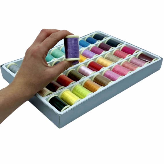 Satin Sewing and Embroidery Machine Thread Set - 40 Threads