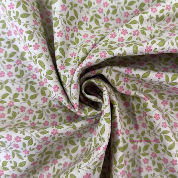Tilda Sunday Brunch Tipsy Pink Cream Floral Fabric