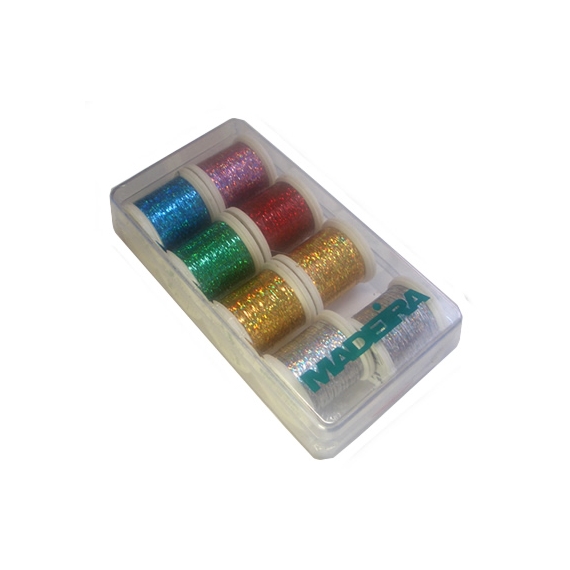 Madeira Jewel Holographic Thread set of 8 spectra metallic embroidery ...