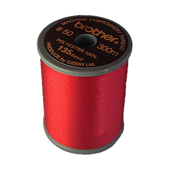 Machine embroidery thread by Brother gives superior satin finish in RED 800