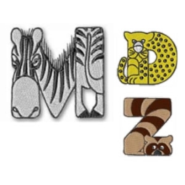 Unique Animal Alphabet embroidery design digitized with immediate ...