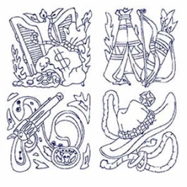 Unique 40 Redwork Western embroidery design digitized with immediate ...