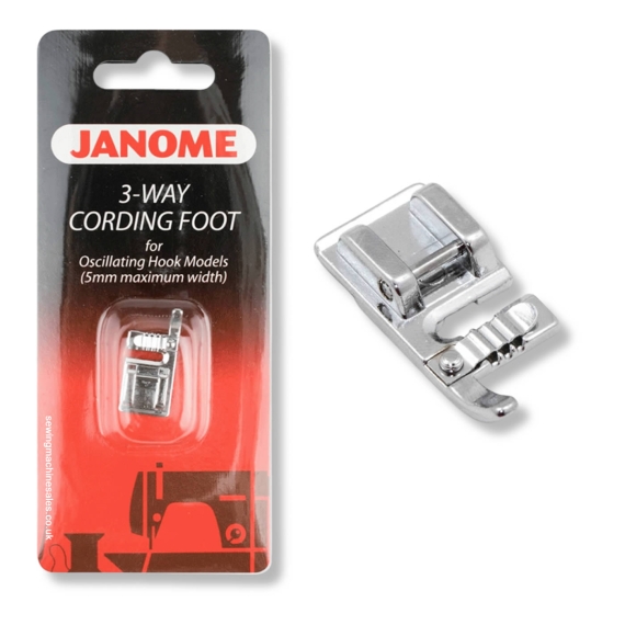 Janome 3 Way Cording Foot for Front Loading (200126009) - Sewing ...