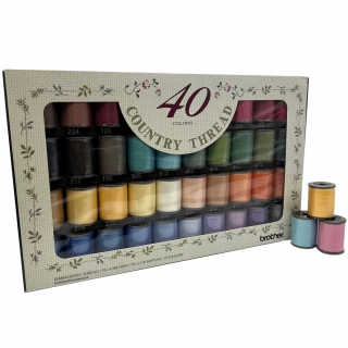 Brother embroidery threads set of 40 satin finish different for machine ...