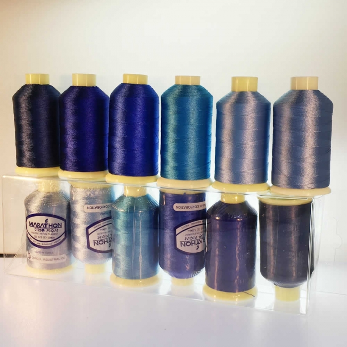 6 Pack Of Marathon Rayon Embroidery Thread In A Lovely Blue Collection