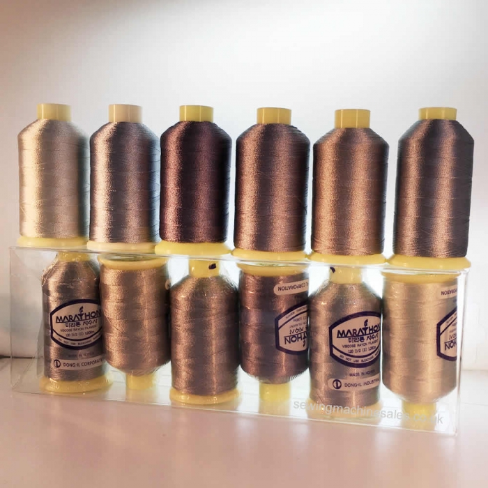 6 Pack Of Marathon Rayon Embroidery Thread In A Lovely Grey/Silver ...