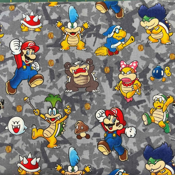 Super Mario and Friends 100% Cotton Fabric
