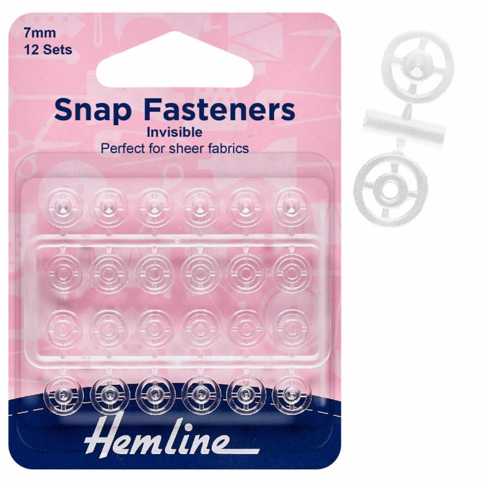 Invisible Nylon Snap Fasteners made by Hemline
