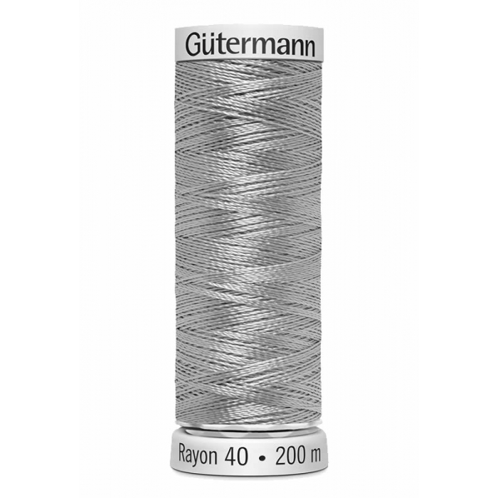 Gutermann Sulky Rayon Embroidery Thread 200m (Colour 1327) Pale Cloud Gray