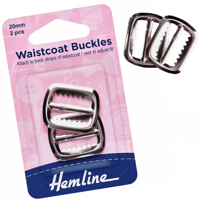 Classic Silver Vest or Waistcoat Buckle fastener made by Hemline