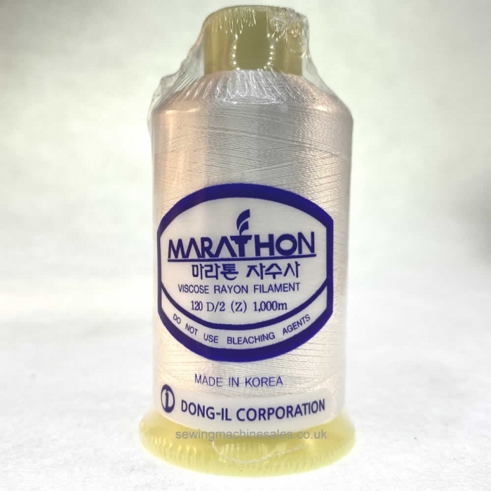 Marathon Machine Embroidery Thread White (1179) 1000m Rayon