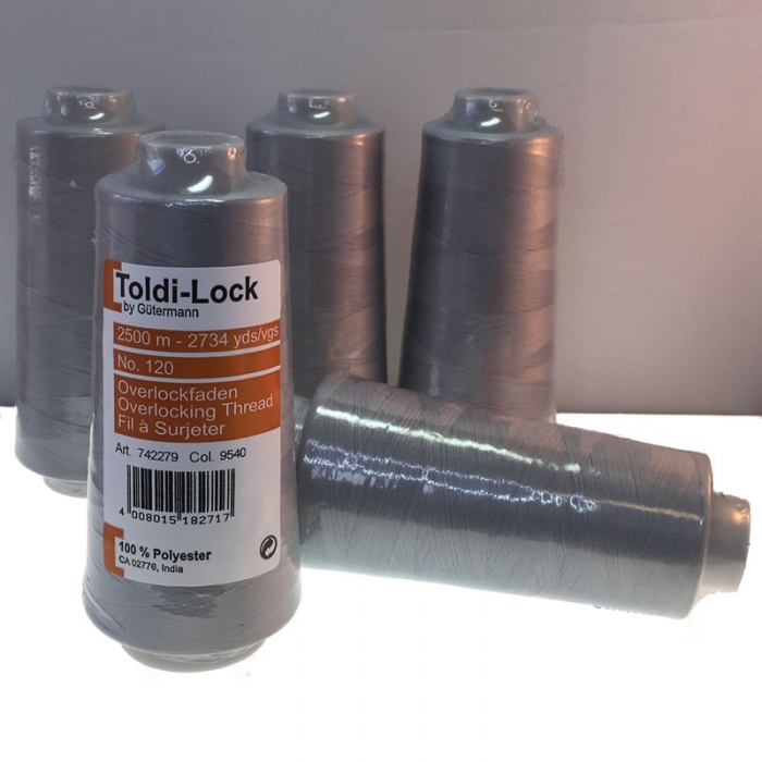 Toldi-Lock Overlock Thread 2500m Grey Col. 9540